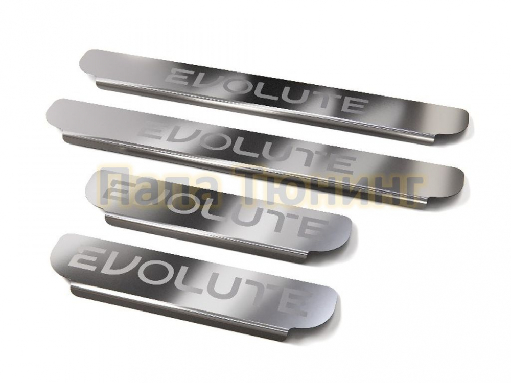 Накладки на пороги (лист шлифованный надпись EVOLUTE) 4шт ТСС для Evolute I-Joy 2022- купить с ...